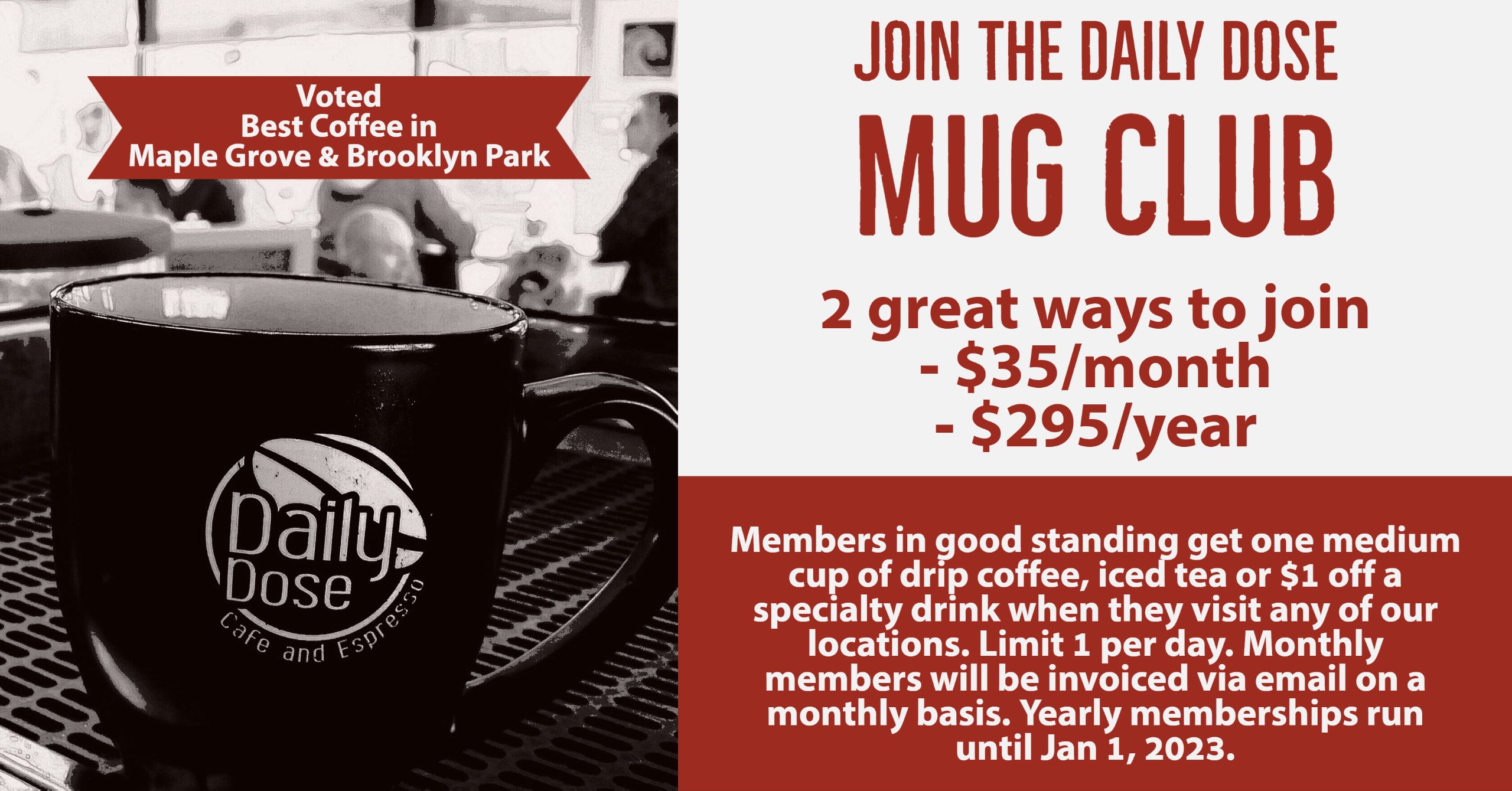 Mug Club BUY | Daily Dose Brooklyn Park